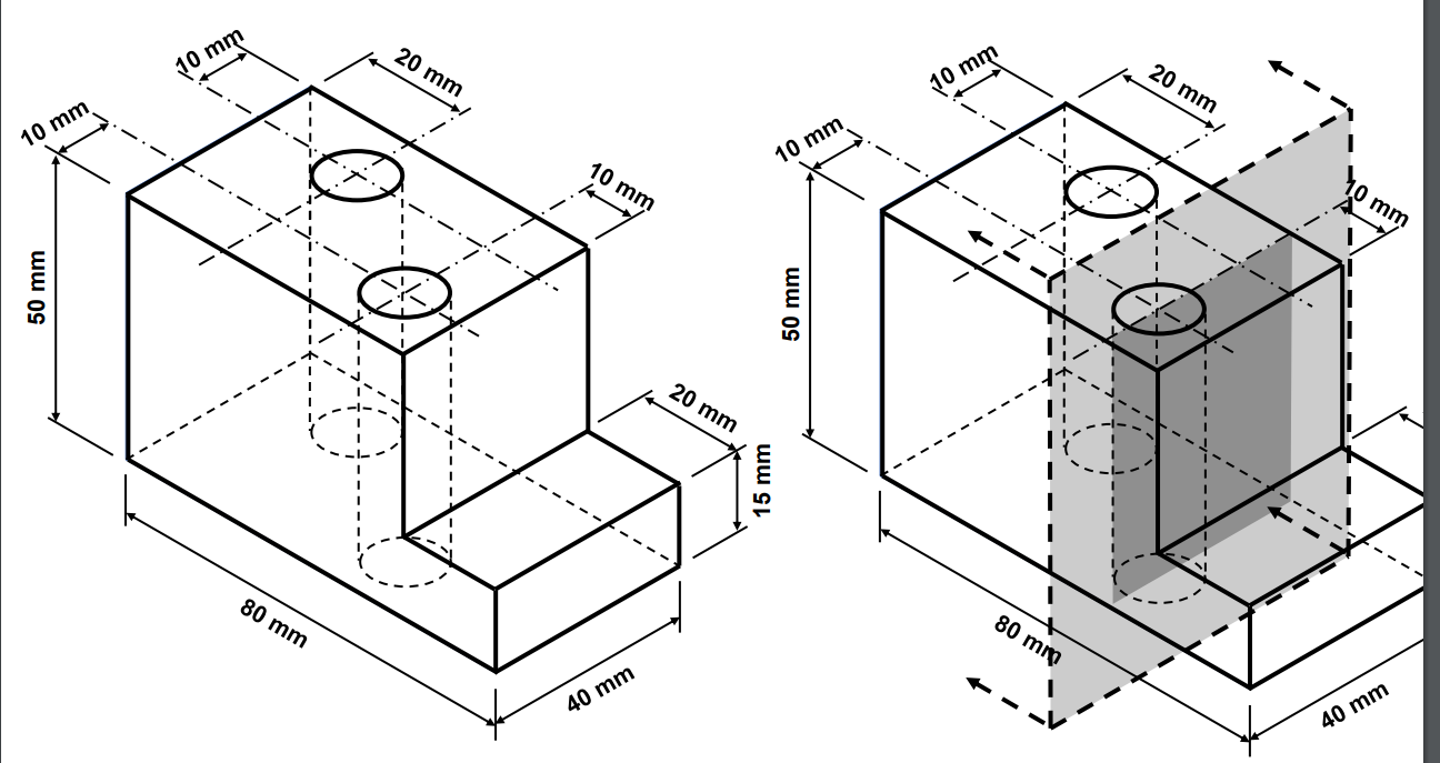 Solved Draw the TOP VIEW, FRONT VIEW, RIGHT SIDE VIEW, & | Chegg.com