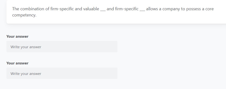 Solved The combination of firm-specific and valuable and | Chegg.com