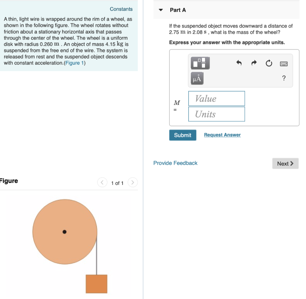 Solved Constants Part A A thin, light wire is wrapped around | Chegg.com