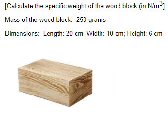 Solved [Calculate the specific weight of the wood block (in | Chegg.com