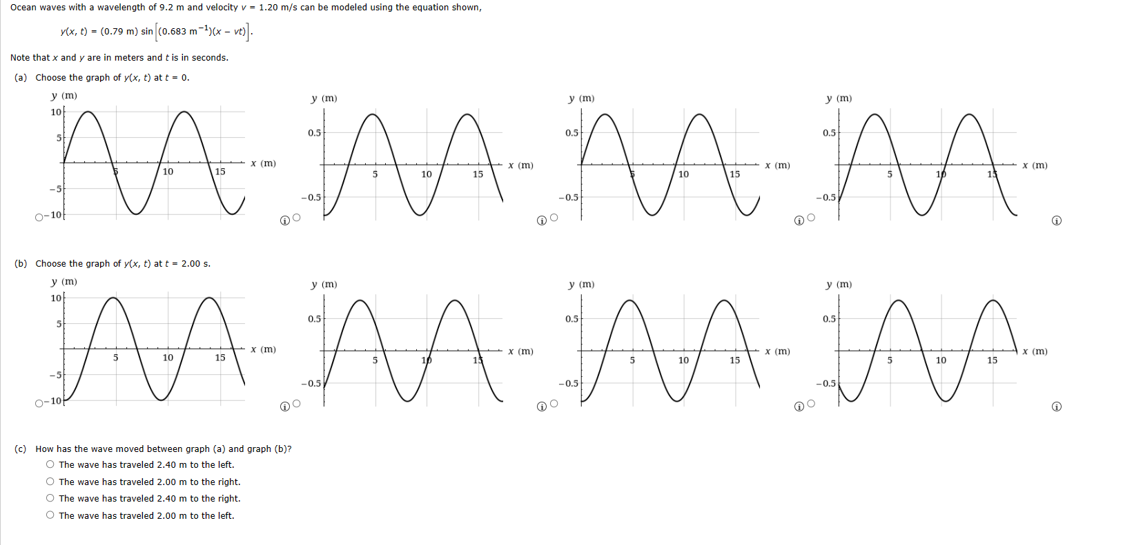 Solved Ocean waves with a wavelength of 9.2m ﻿and velocity | Chegg.com