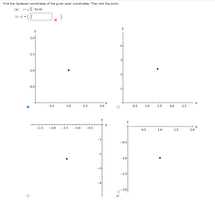 Solved Find the Cartesian coordinates of the given polar | Chegg.com