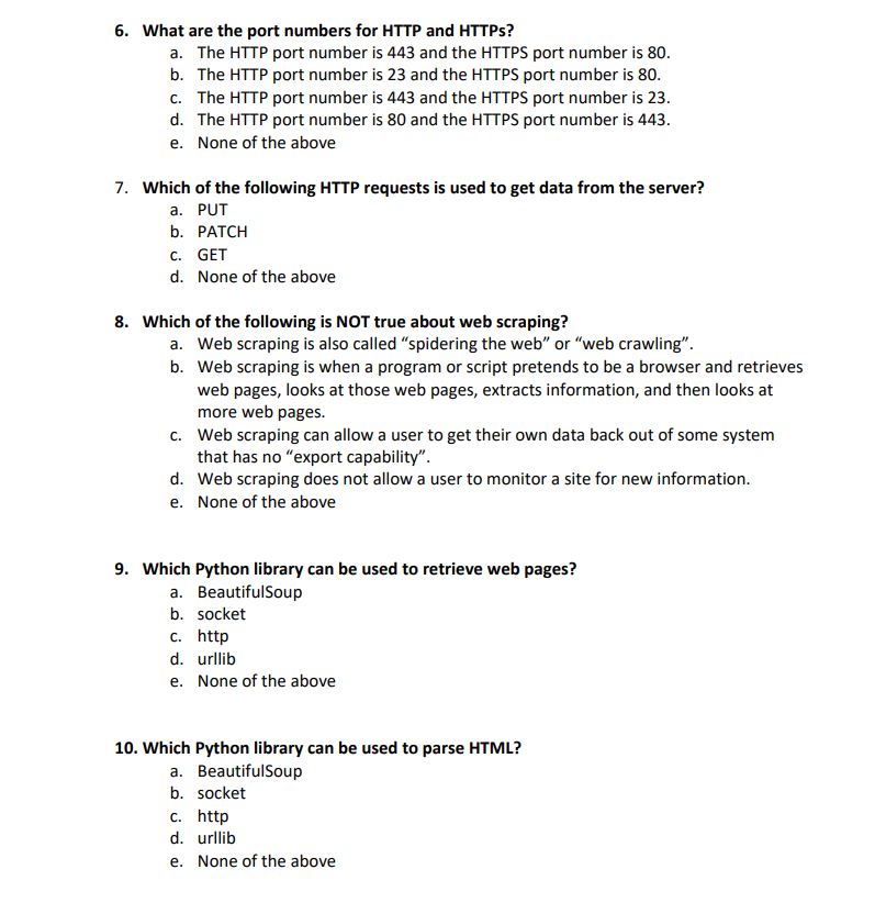 Solved 1. What does the acronym HTTP stand for? a. High | Chegg.com