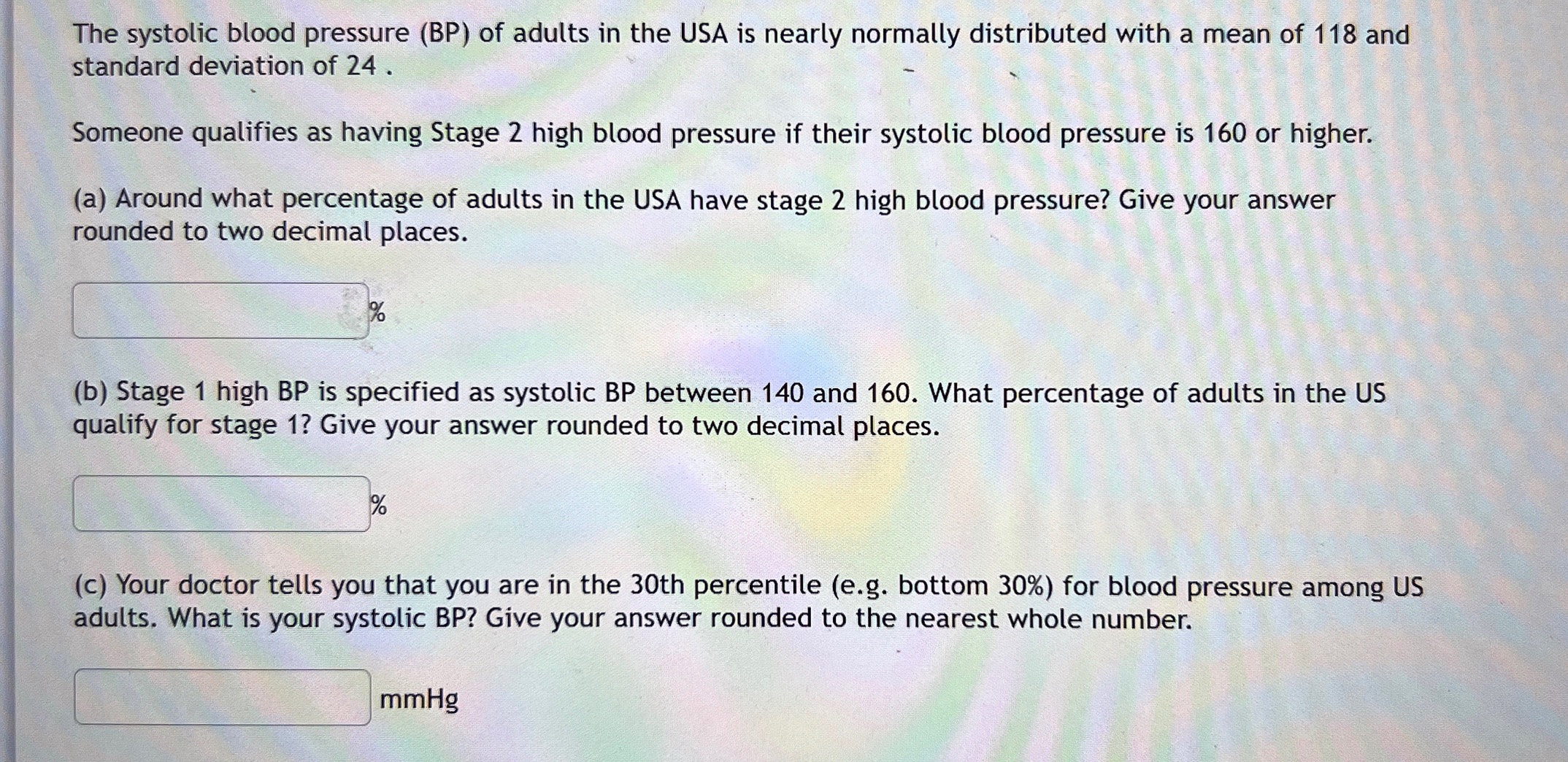 Solved The systolic blood pressure (BP) of adults in the USA | Chegg.com