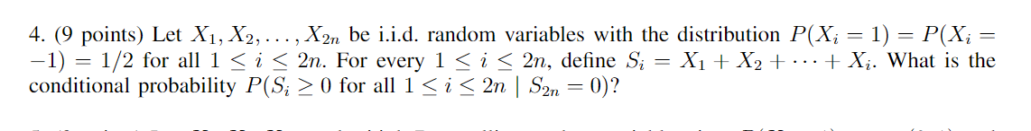 Solved 4. (9 points) Let X1, X2, ..., X2n be i.i.d. random | Chegg.com
