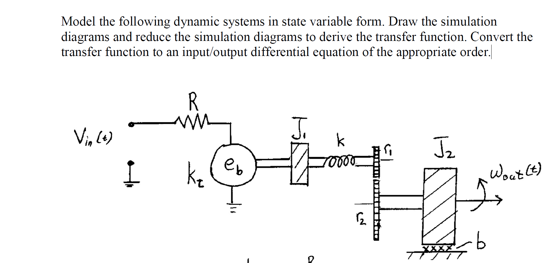 Model the following dynamic systems in state variable | Chegg.com