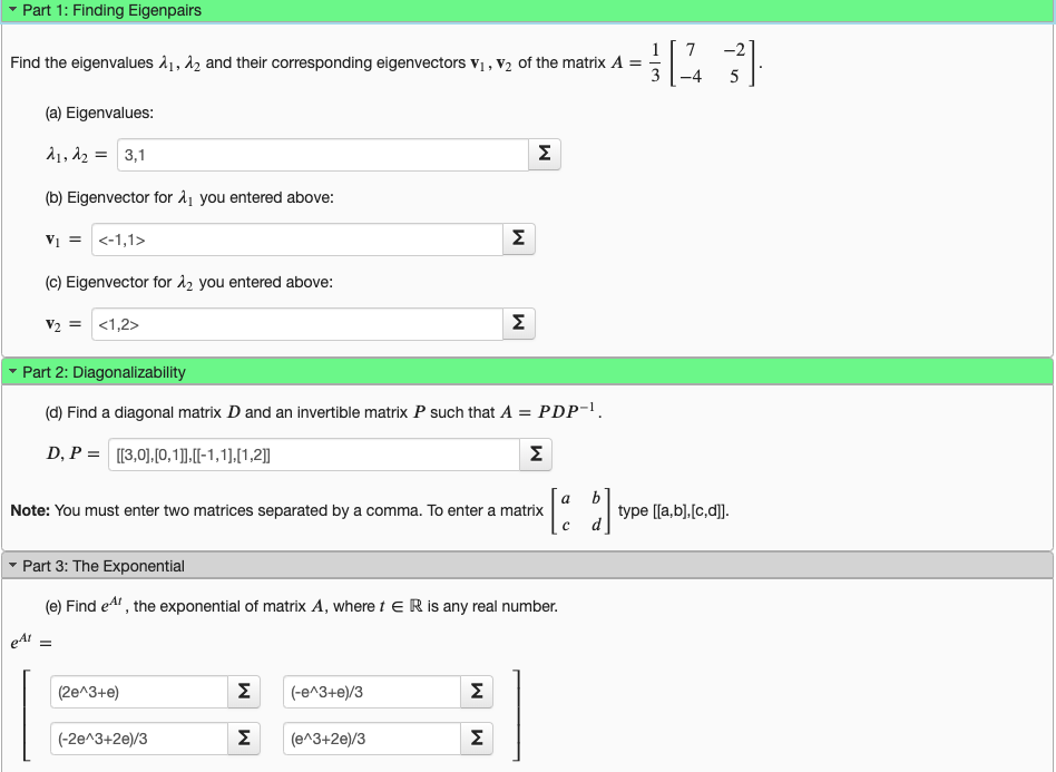 Solved Part 1: Finding Eigenpairs Find the eigenvalues il, | Chegg.com
