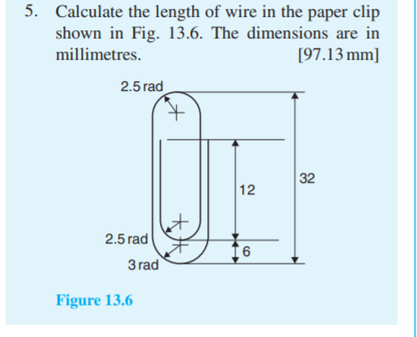 Solved 5. Calculate the length of wire in the paper clip | Chegg.com