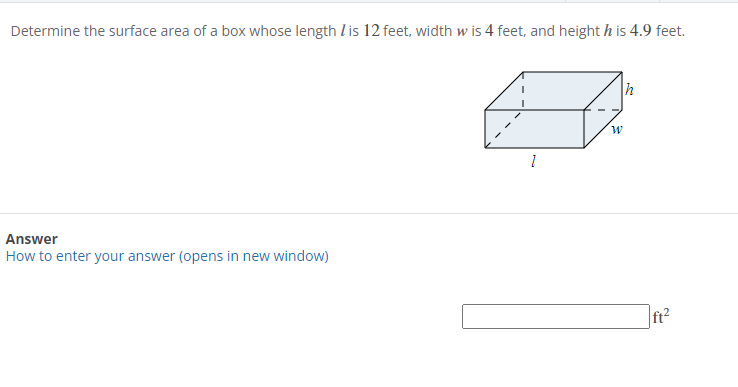 Solved Determine the surface area of a box whose length l is | Chegg.com