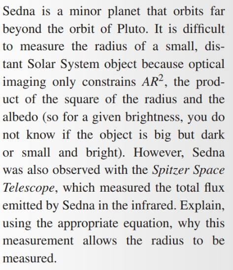 Sedna is a minor planet that orbits far beyond the | Chegg.com