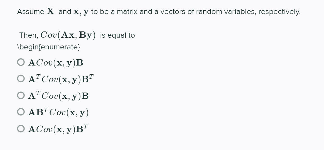 Solved Assume X and x, y to be a matrix and a vectors of | Chegg.com