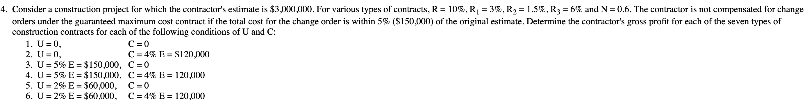 Solved 4 Consider A Construction Project For Which The Chegg
