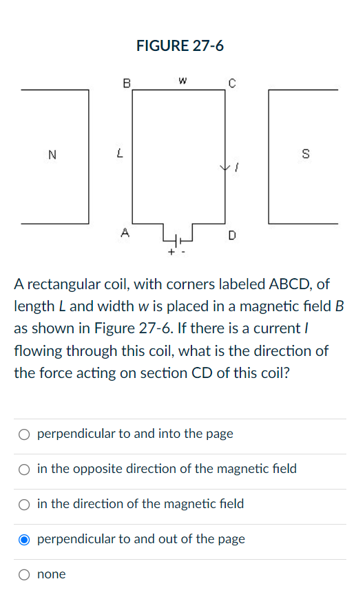Solved A rectangular coil, with corners labeled ABCD, of | Chegg.com
