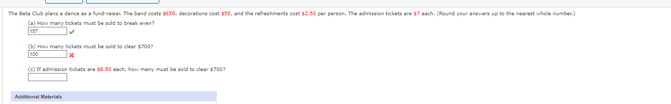 Solved The Beta Club plans a dance as a fund-raiser. The | Chegg.com