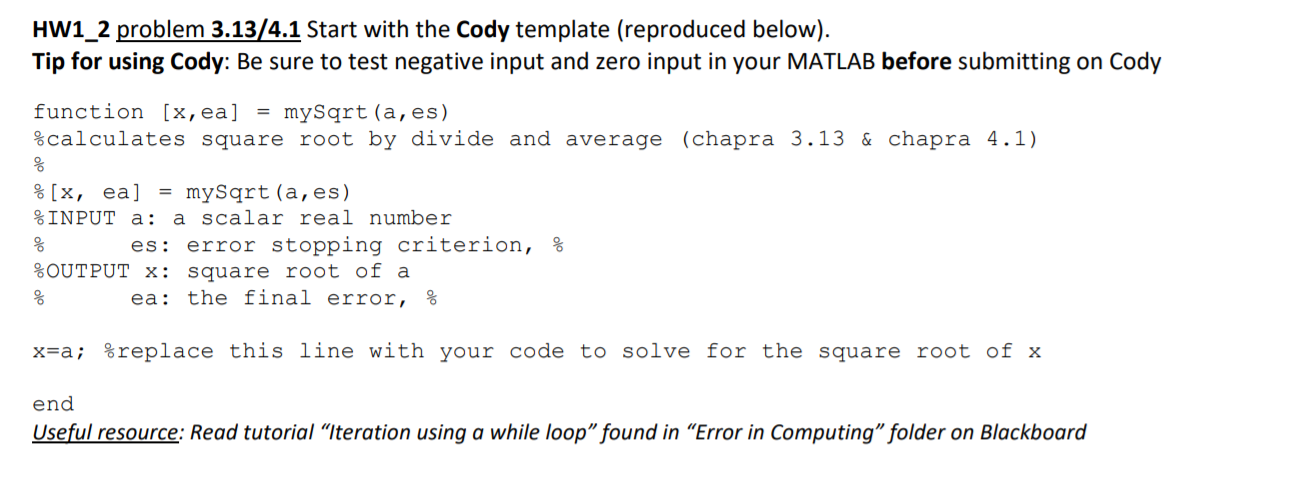 Solved HW1_2 problem 3.13/4.1 Start with the Cody template | Chegg.com