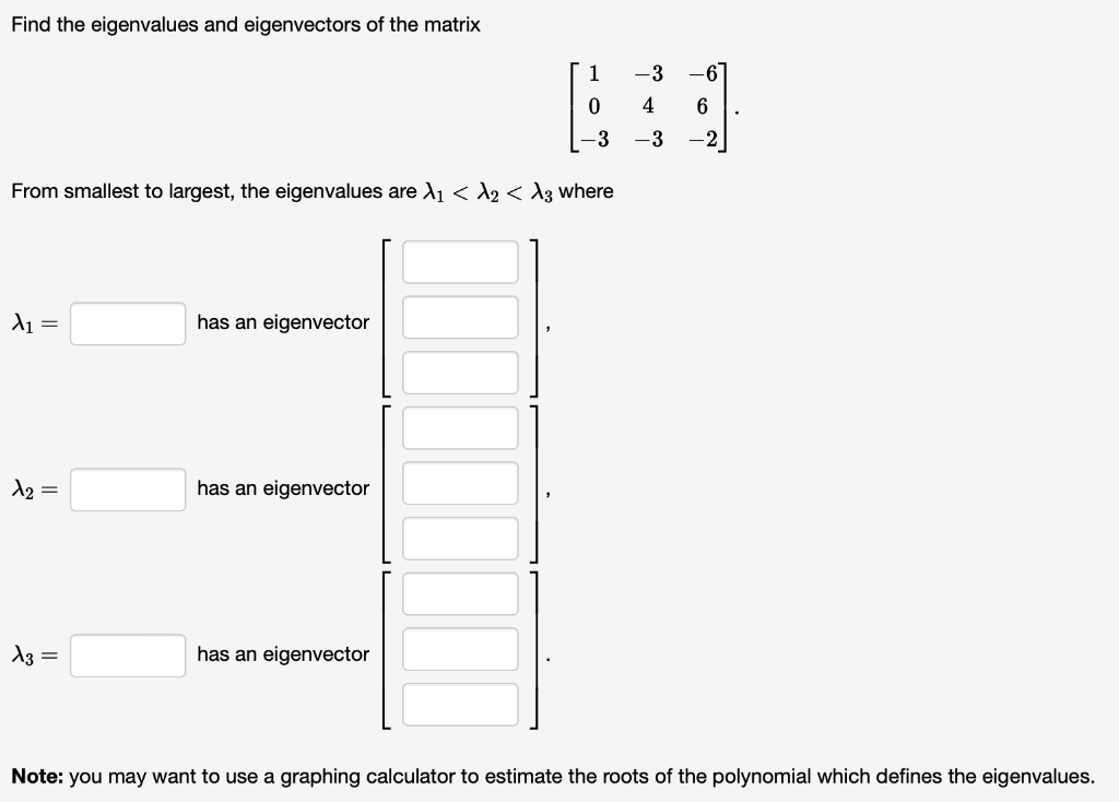 Solved Find The Eigenvalues And Eigenvectors Of The Matrix