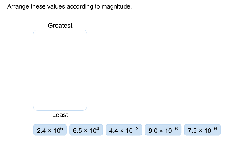 Solved Arrange these values according to magnitude. Greatest | Chegg.com Solved Arrange these values according to magnitude. Greatest | Chegg.com