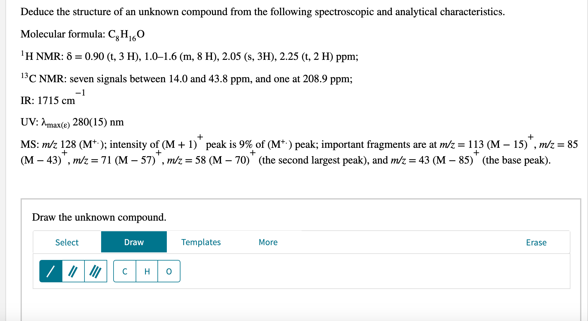 Solved Deduce the structure of an unknown compound from the | Chegg.com