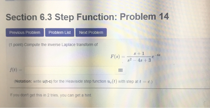 Solved Section 6.3 Step Function: Problem 14 Previous | Chegg.com