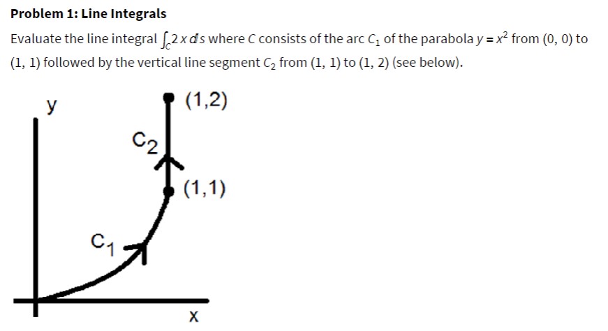 Problem 1: Line IntegralsEvaluate the line integral | Chegg.com