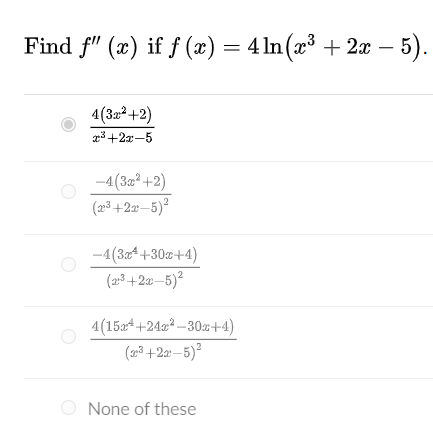 Solved Find f''(x) ﻿if | Chegg.com