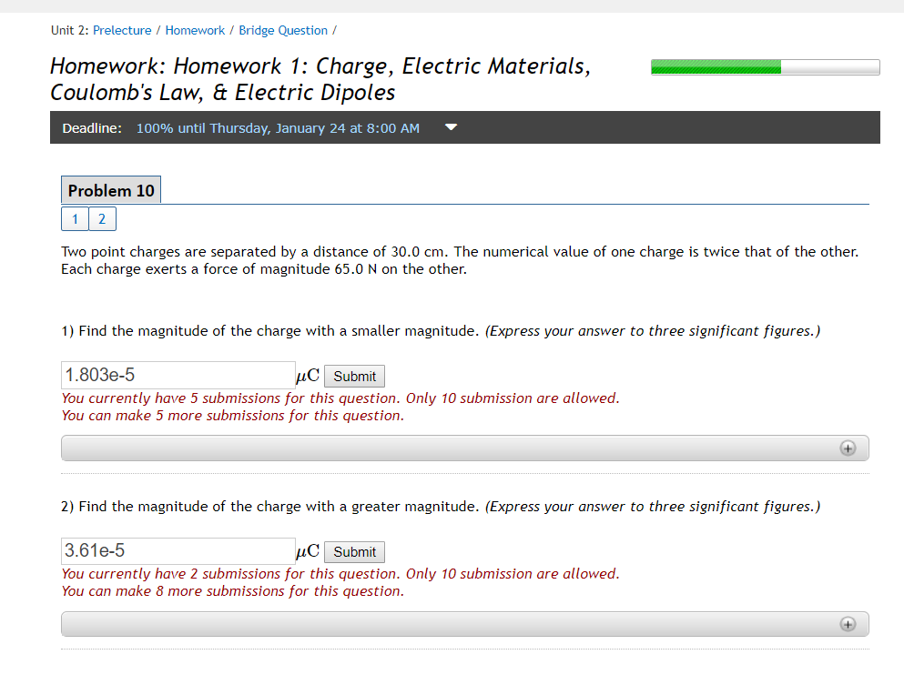 Solved Unit 2: Prelecture/Homework/Bridge Question Homework: | Chegg.com