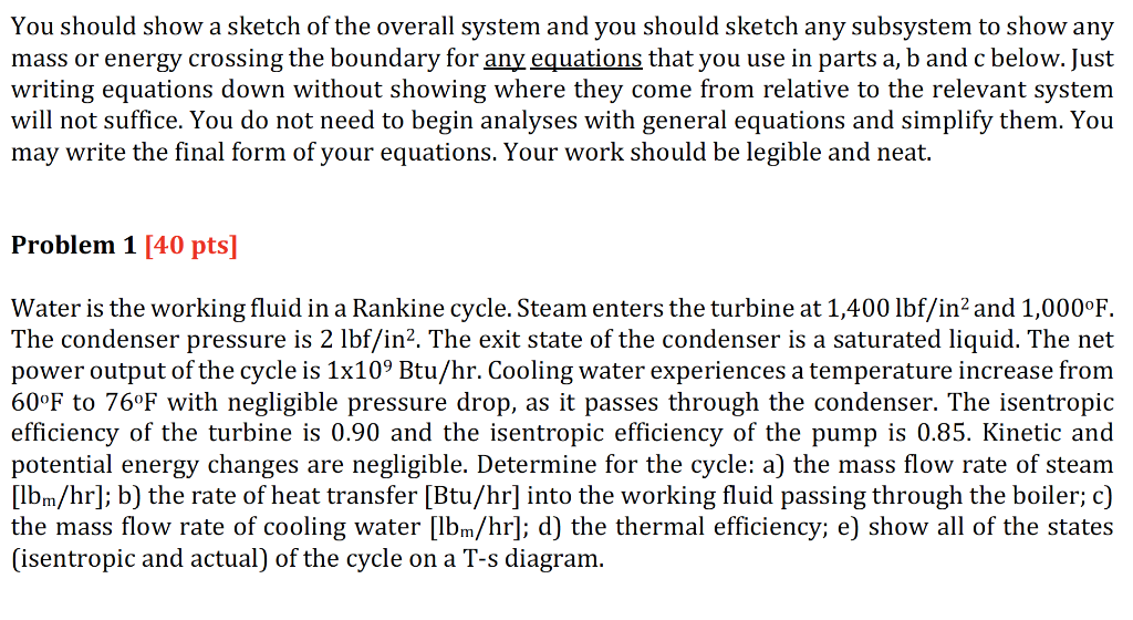 Solved You should show a sketch of the overall system and | Chegg.com