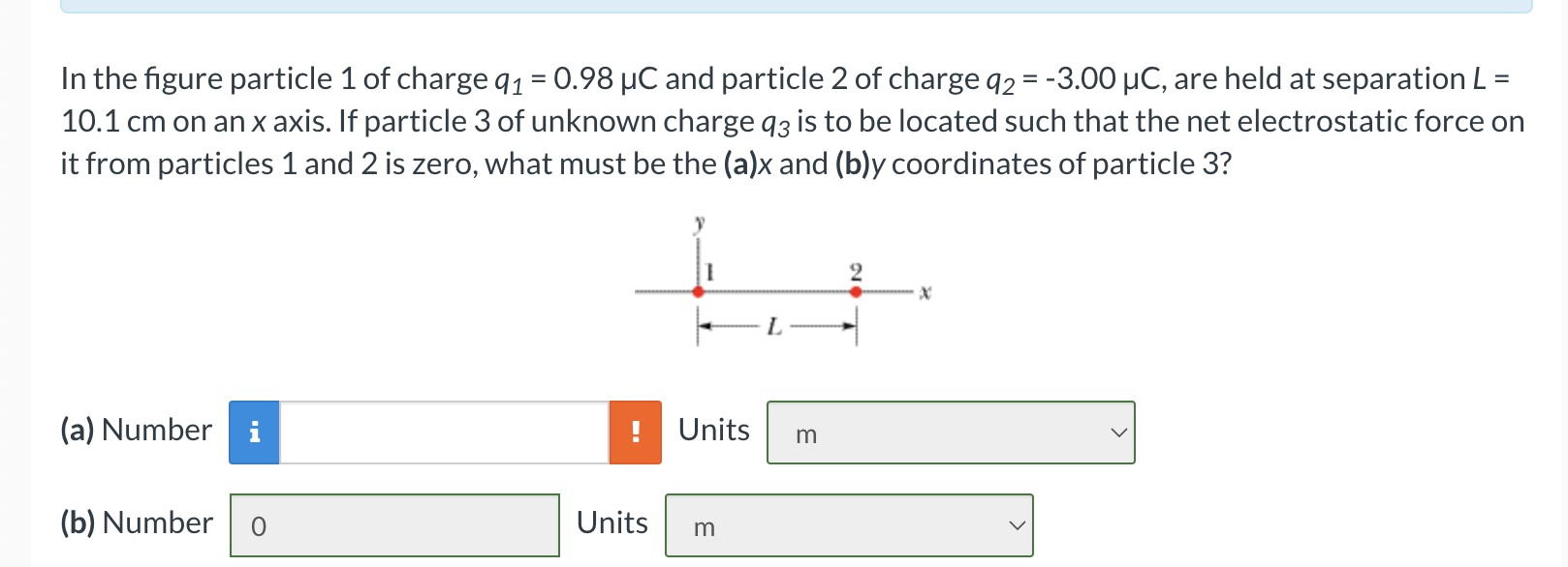 Solved In the figure particle 1 of charge q1=0.98μC and | Chegg.com
