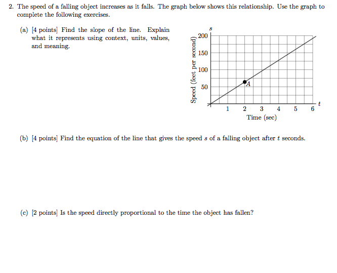 Solved 2. The speed of a falling object increases as it | Chegg.com