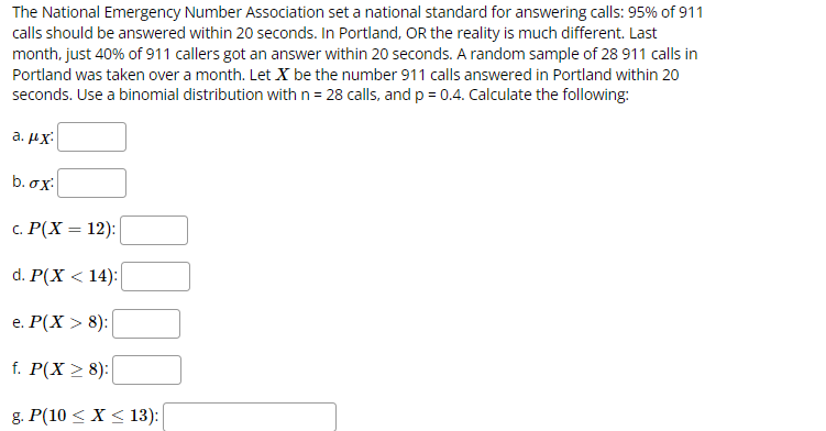 Solved The National Emergency Number Association set a | Chegg.com