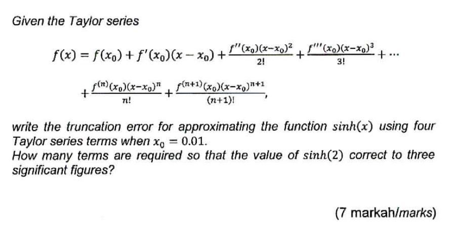 Solved Given the Taylor series Xo)(x-Xo 3! TI! write the | Chegg.com