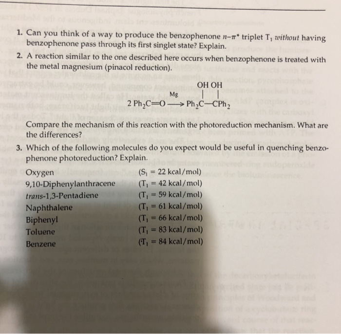 Solved 1. Can you think of a way to produce the benzophenone | Chegg.com