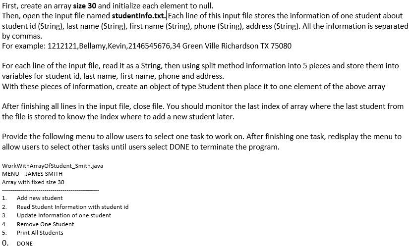 Solved Java - Practice with Array, ArrayList, | Chegg.com