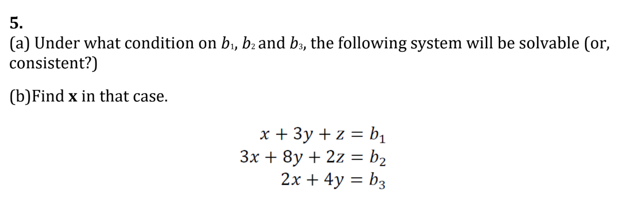 Solved (a) Under what condition on b1,b2 and b3, the | Chegg.com
