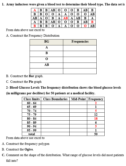 Solved 1. Army inductees were given a blood test to | Chegg.com