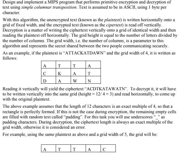 Design and implement a MIPS program that performs | Chegg.com