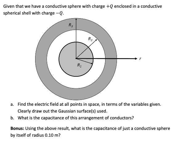 Solved Given that we have a conductive sphere with charge +Q | Chegg.com