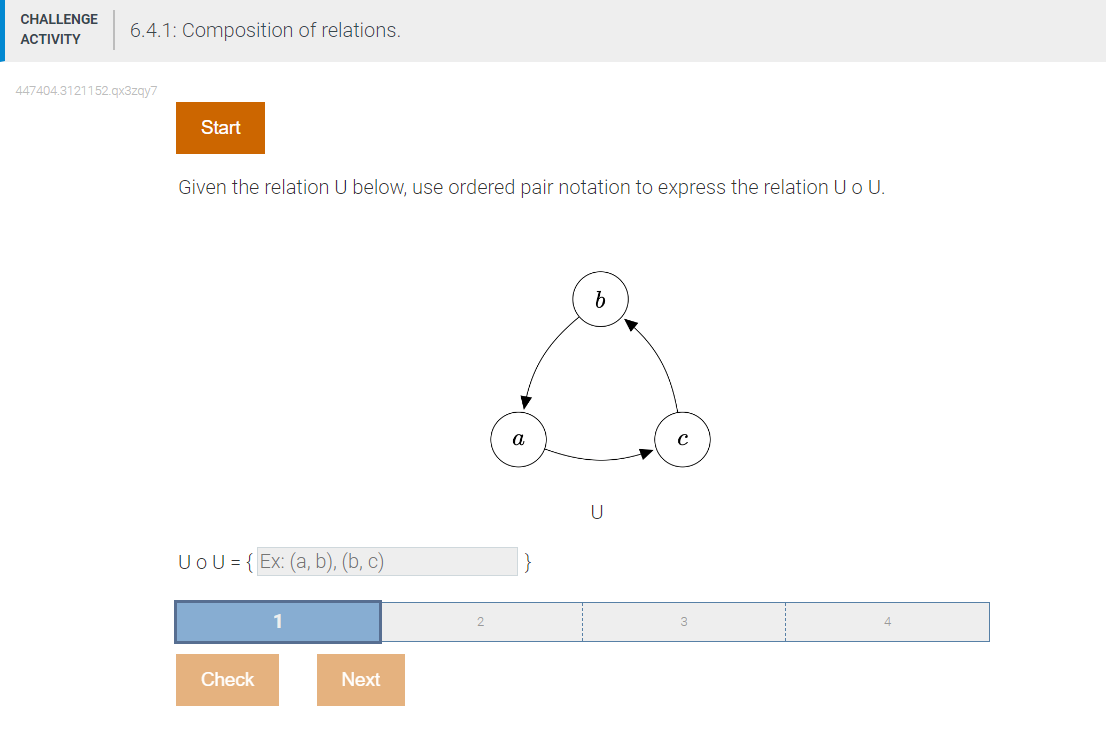 Solved Given The Relation U Below Use Ordered Pair Notation