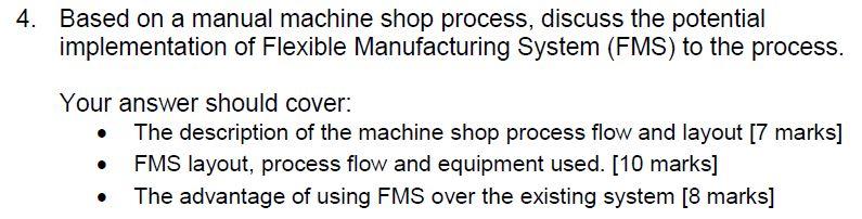 Solved Based on a manual machine shop process, discuss the | Chegg.com