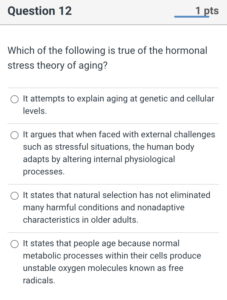 Solved Which of the following is true of the hormonal stress | Chegg.com