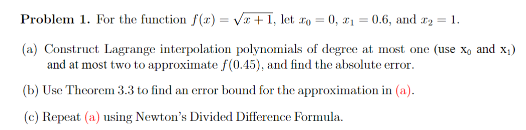 Solved Problem 1. For the function f(x)=x+1, let | Chegg.com