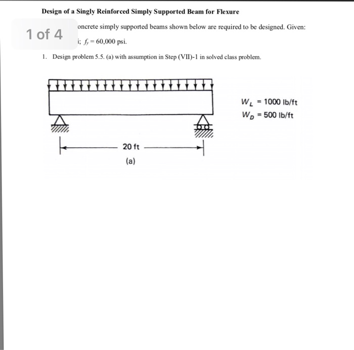 Solved Design of a Singly Reinforced Simply Supported Beam | Chegg.com