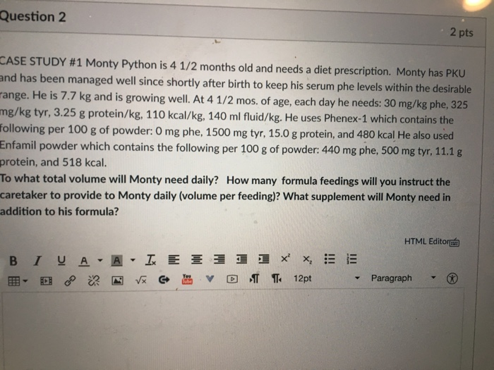 Solved Question 2 2 pts CASE STUDY #1 Monty Python is 4 1/2 | Chegg.com