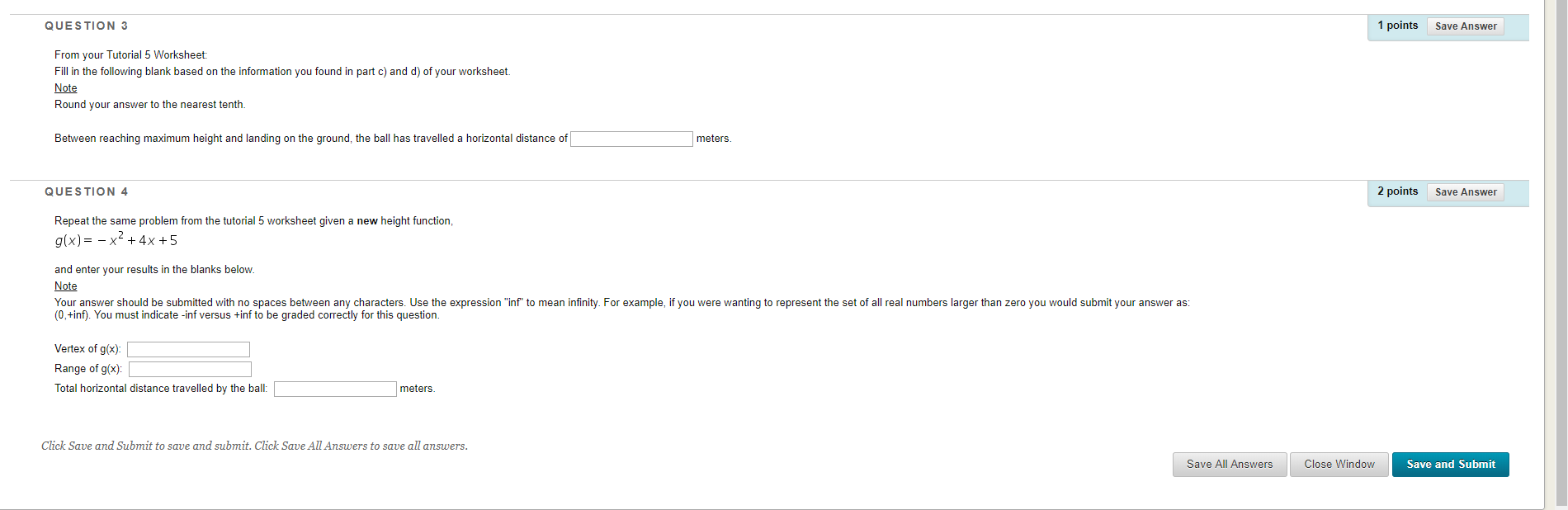 Solved Tutorial 5 Math 0130 A. Projectile Motion A child | Chegg.com