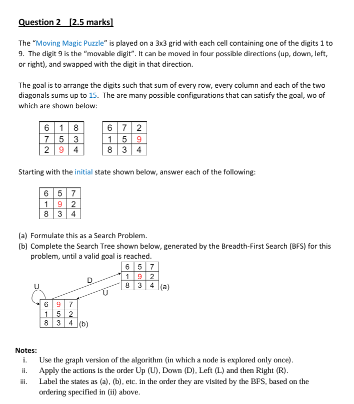 Solved Show me the steps to solve Question 2[2.5 ﻿marks]The | Chegg.com