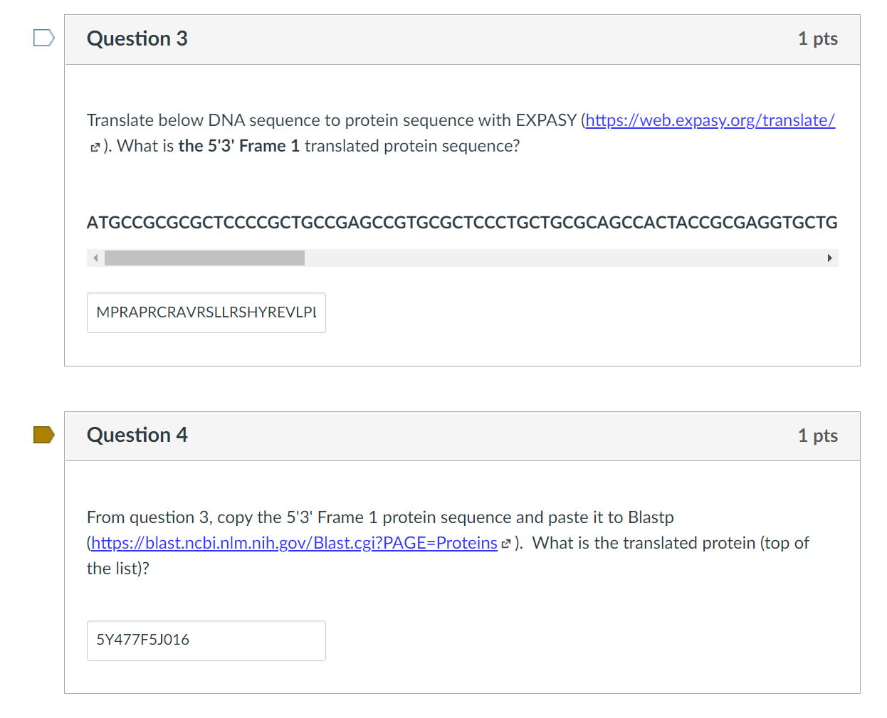 Solved This is the 5'3' Frame 1 | Chegg.com