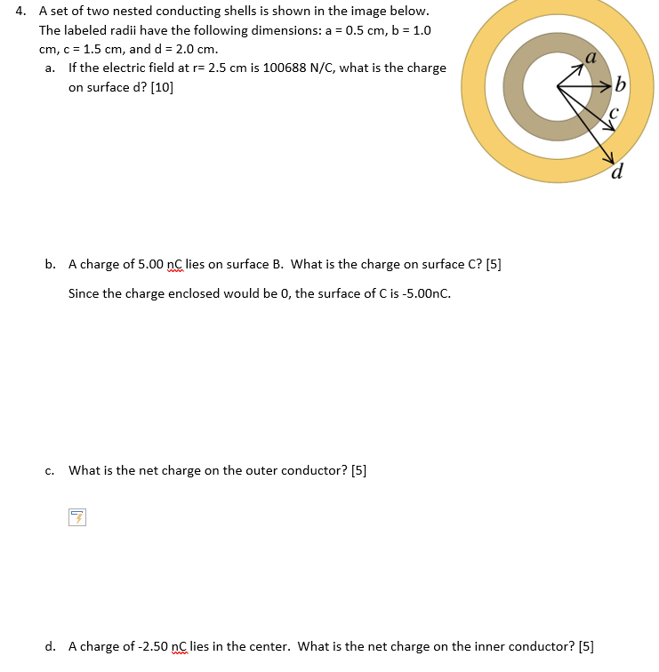 Solved 4. A set of two nested conducting shells is shown in | Chegg.com