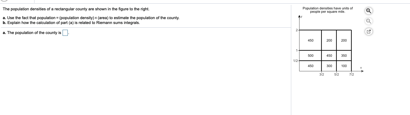 Solved The population densities of a rectangular county are | Chegg.com