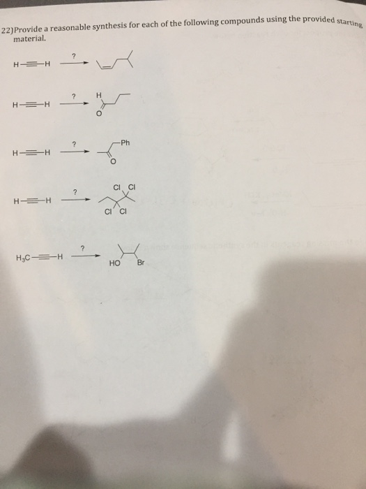 Solved Provide a reasonable synthesis for each of the | Chegg.com