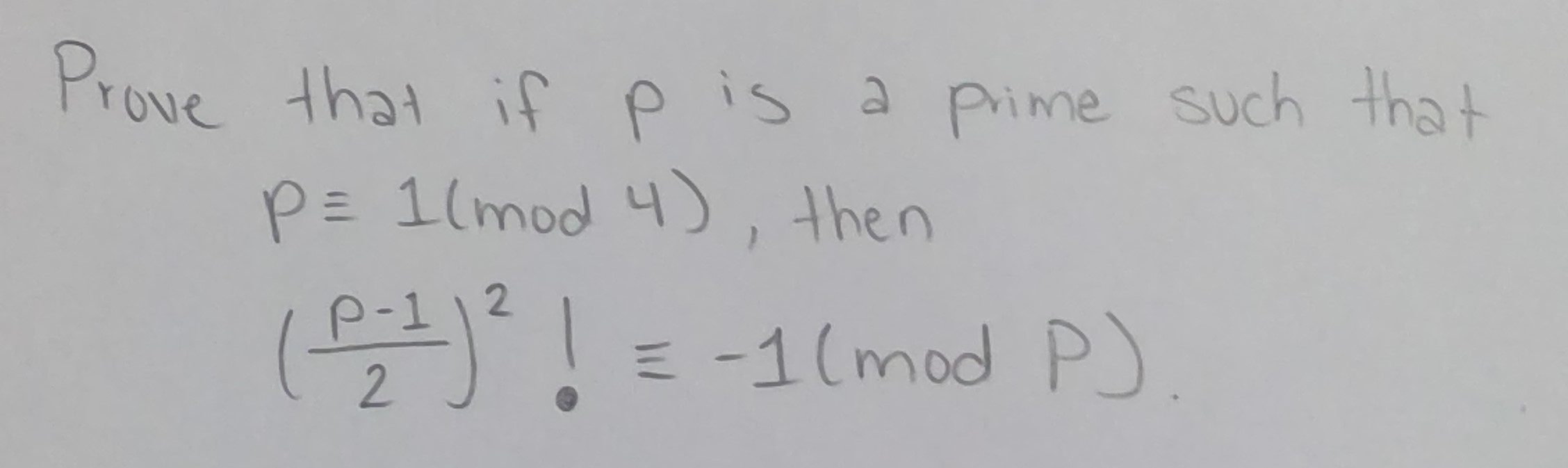 Solved Prove that that if p is a prime such P = 1 (mod 4), | Chegg.com